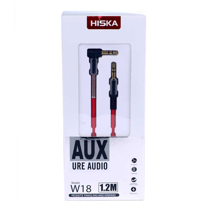کابل AUX کنفی هیسکا مدل Hiska W18 | فروشگاه لوازم جانبی موبایل مودب