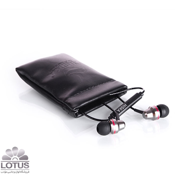 هندزفری هیسکا مدل HISKA HK-E102 به همراه کیف چرمی (بهترین قیمت) | فروشگاه لوازم جانبی موبایل مودب